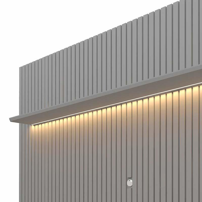 Painel Ripado 230x250 Com LED Para TV 85 Polegadas Nobre Gelius Cinza | MadeiraMadeira