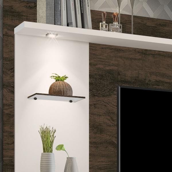 Painel Zeus para Tv Até 60 Polegadas Led Estrutura MDP Nogal/Off White | MadeiraMadeira