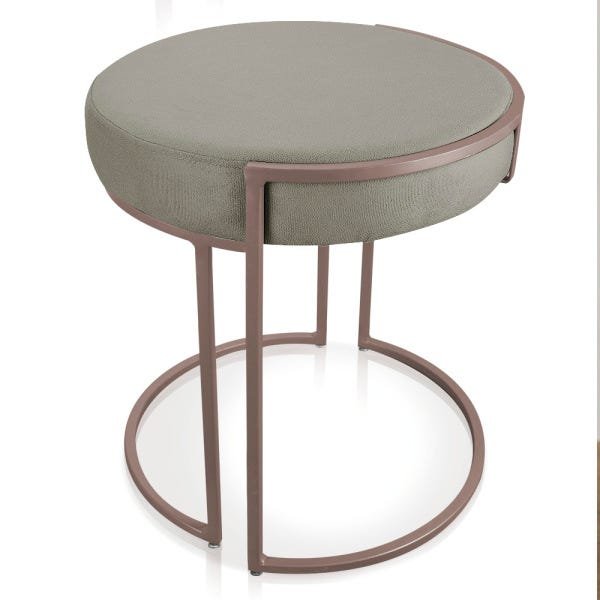 Puff Love Suede Marrom Rato Base Industrial Cobre | MadeiraMadeira