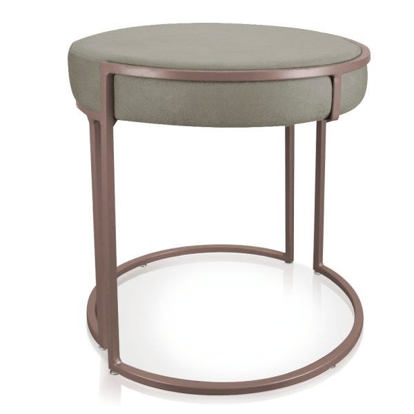 Puff Love Suede Marrom Rato Base Industrial Cobre | MadeiraMadeira