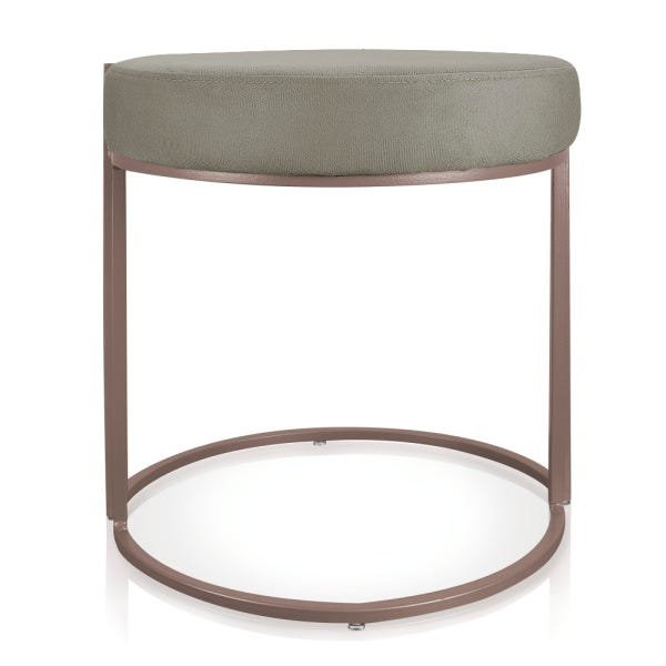 Puff Love Suede Marrom Rato Base Industrial Cobre | MadeiraMadeira