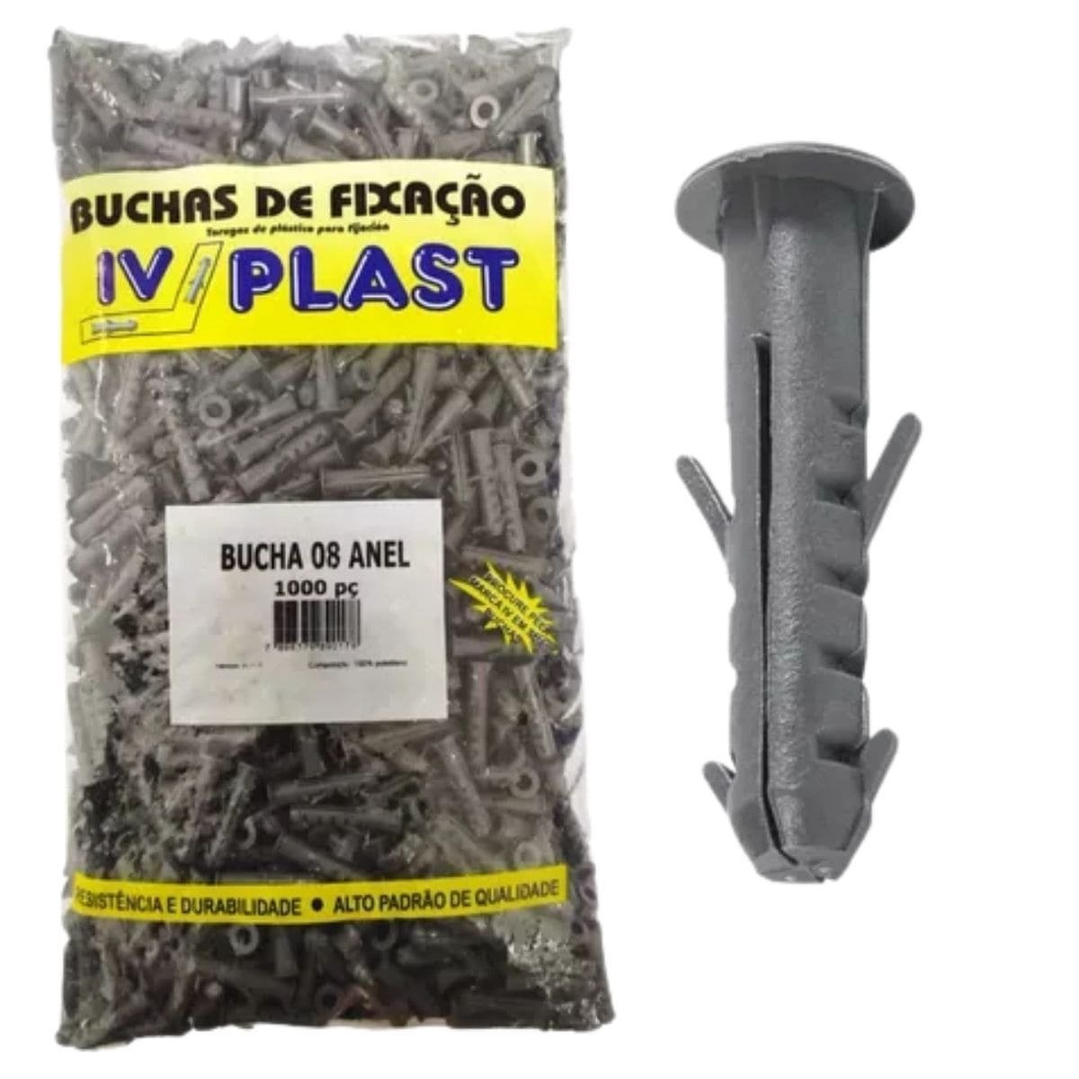 Bucha Comum Plastica com Aba 08 1000und - Ivplast Iv Plast | MadeiraMadeira