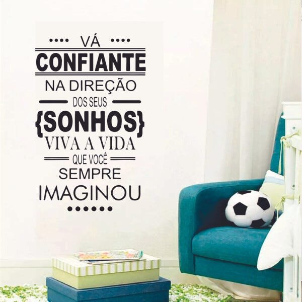 Adesivo de Parede Decorativo Frase Vá Confiante 046 | MadeiraMadeira
