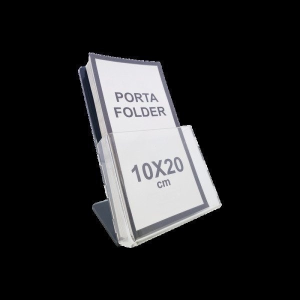 Porta Folder Panfleto Flyer Papel 10X20Cm Acrílico Preto | MadeiraMadeira