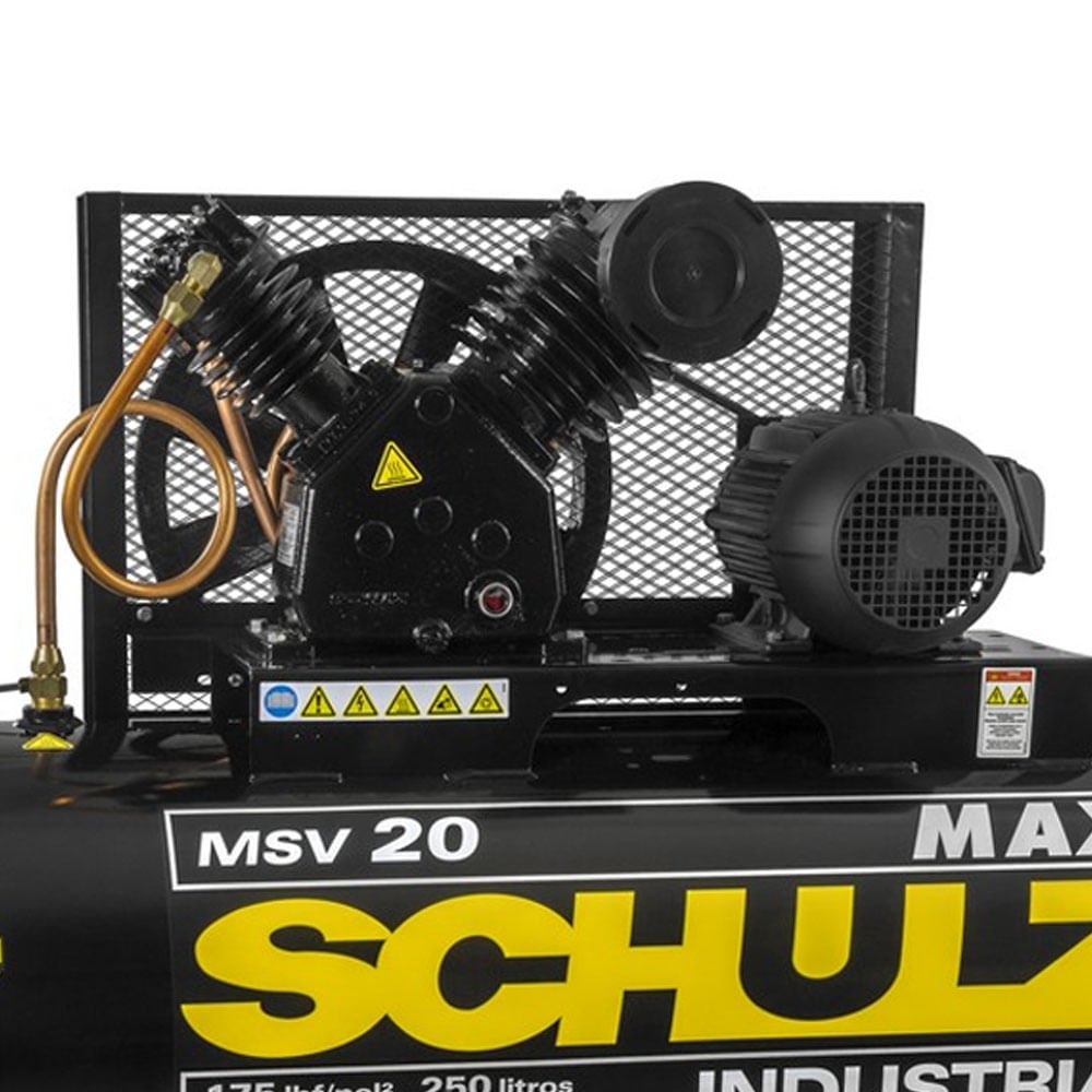 Compressor de Ar Industrial Max 20 PCM 250L 5 HP Trifásico Schulz MSV ...