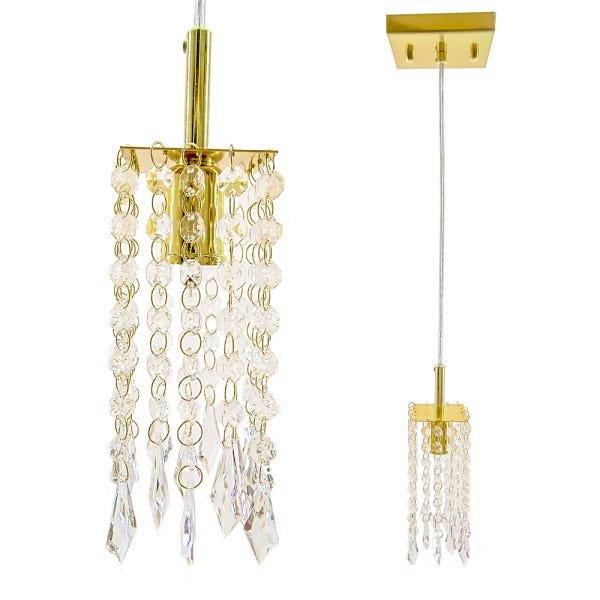 Lustre Pendente Plafon Princess Ls7501 Dourado | MadeiraMadeira