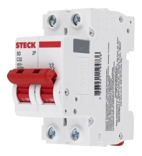 Disjuntor Bipolar Din 2p 32a Curva C 3ka 400v Sdd62c32 Steck | MadeiraMadeira