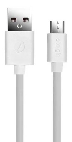 Cabo Micro USB Emborrachado V8 1 Metro Elogin | MadeiraMadeira
