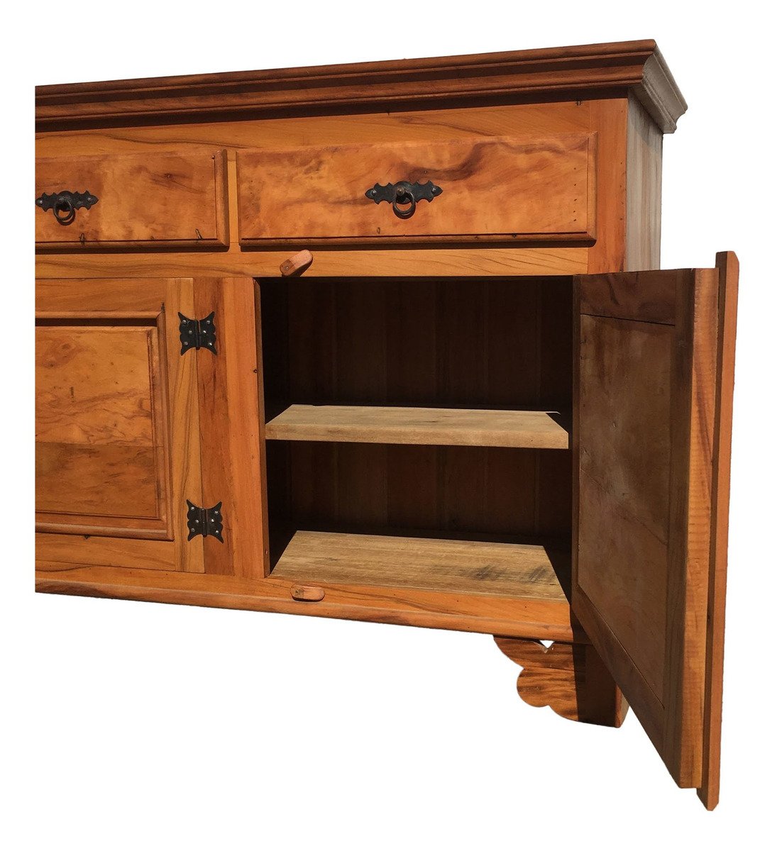 Buffet Aparador Com 3 Portas e Gavetas Feito Em Madeira Rústica ...