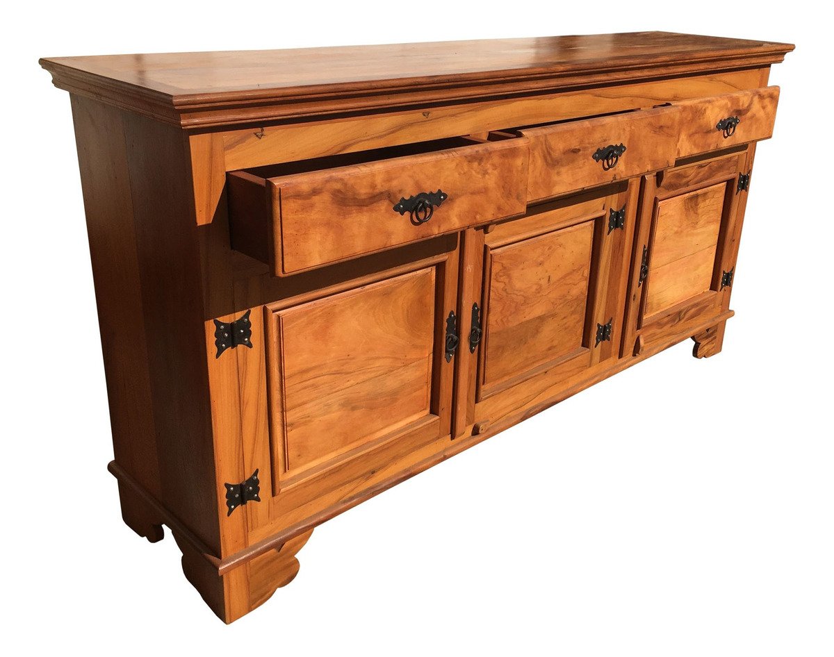 Buffet Aparador Com 3 Portas e Gavetas Feito Em Madeira Rústica ...