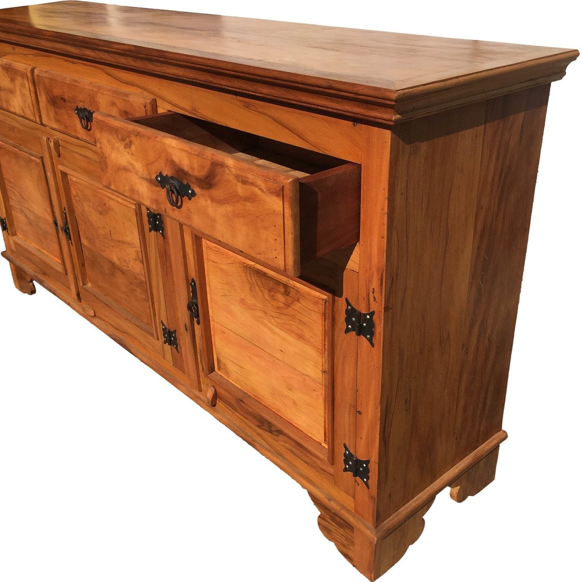Buffet Aparador Com 3 Portas e Gavetas Feito Em Madeira Rústica ...
