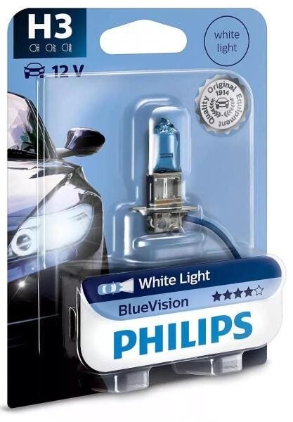 Lâmpada Philips H3 Blue Vision 3700K | MadeiraMadeira
