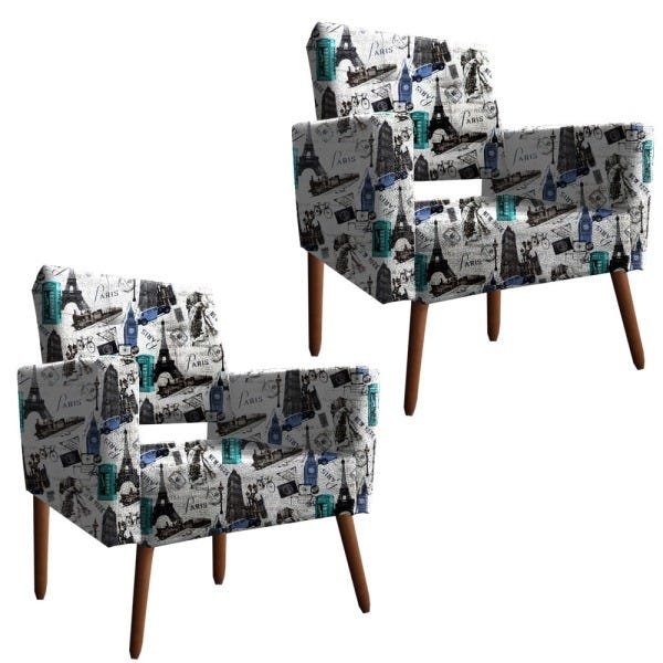 Kit Poltrona Vanessa Paris Verde | MadeiraMadeira