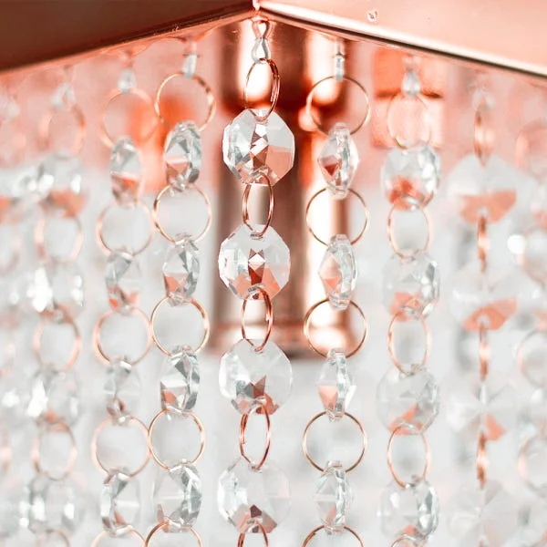 Lustre Pendente Plafon Cristal Crilick Ls7201 Rose Gold | MadeiraMadeira