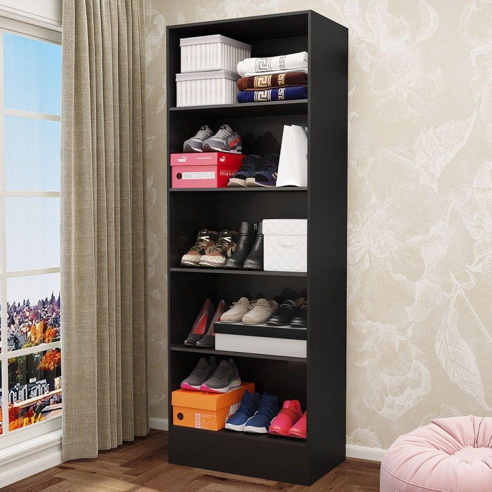 Sapateira Clarice 4 Prateleiras Preto - Carioca Móveis | MadeiraMadeira