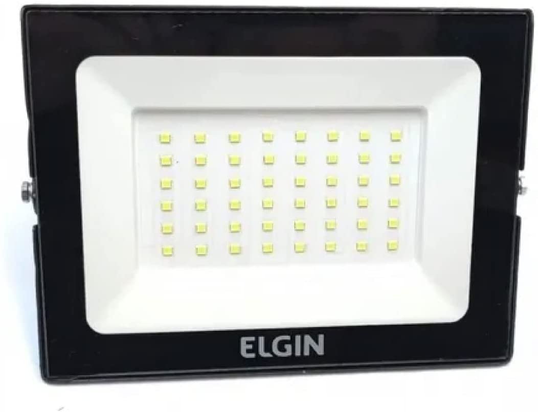 Projetor LED 50W 6500K Branca Fria Preto Bivolt Elgin | MadeiraMadeira