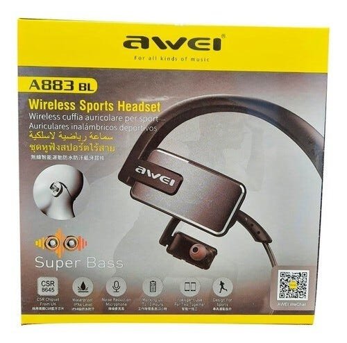 Fone de Ouvido Bluetooth Esportivo Awei A883Bl Lacrado - Preto ...