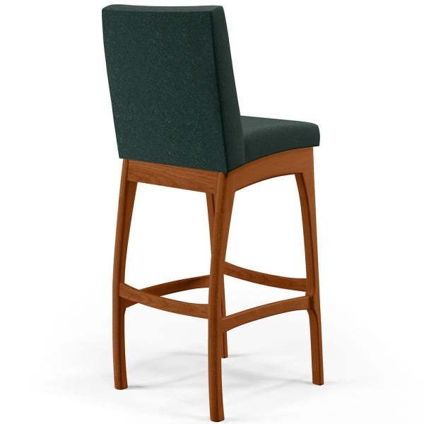 Banqueta Alta Para Cozinha Sala de Jantar Fixa Mila B04 Linho Verde ...