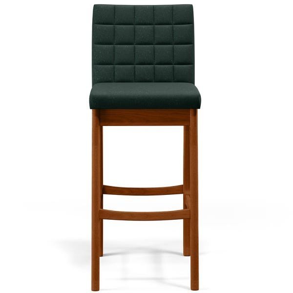 Banqueta Alta Para Cozinha Sala de Jantar Fixa Mila B04 Linho Verde ...