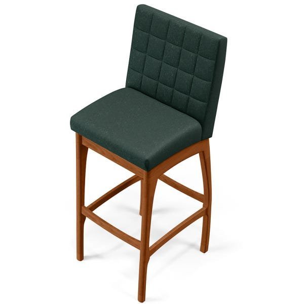 Banqueta Alta Para Cozinha Sala de Jantar Fixa Mila B04 Linho Verde ...