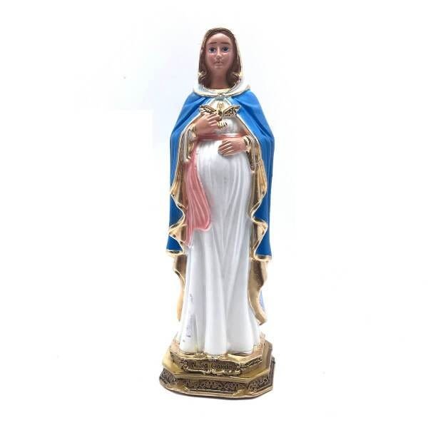 Imagem de Nossa Senhora Maria Grávida Pó de Mármore 20 cm | MadeiraMadeira