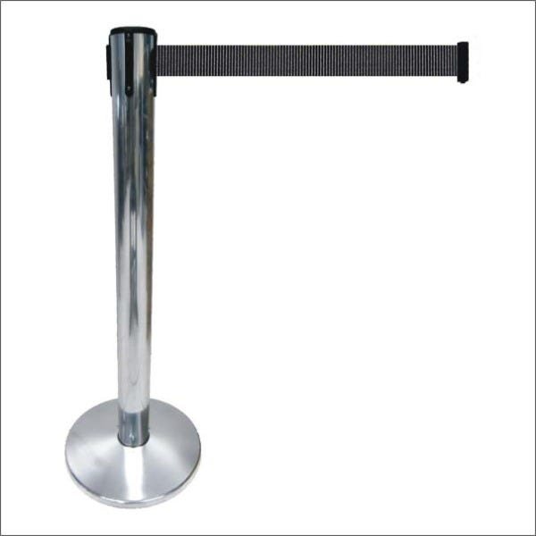 Pedestais de Fila Única Cromado com Fita Cinza | MadeiraMadeira