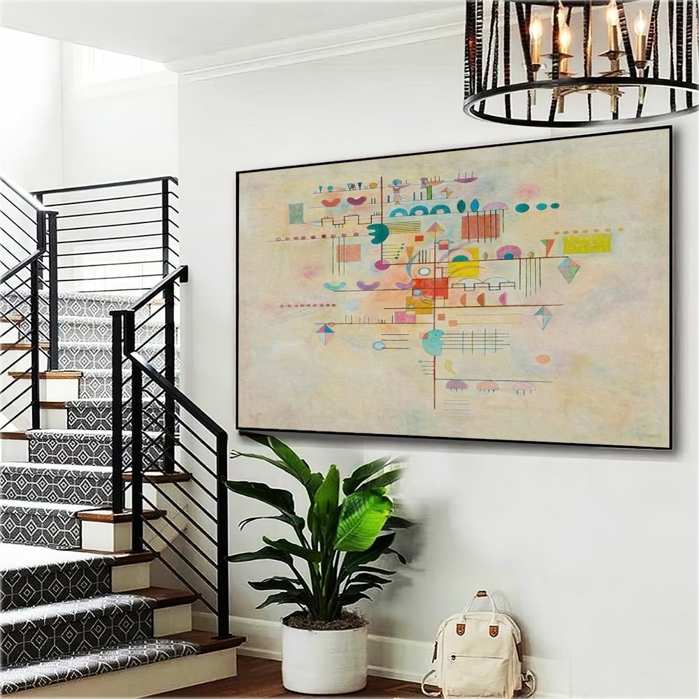 Quadro Decorativo Wassily Kandinsky Ascensão Graciosa:90x60 cm/BORDA ...