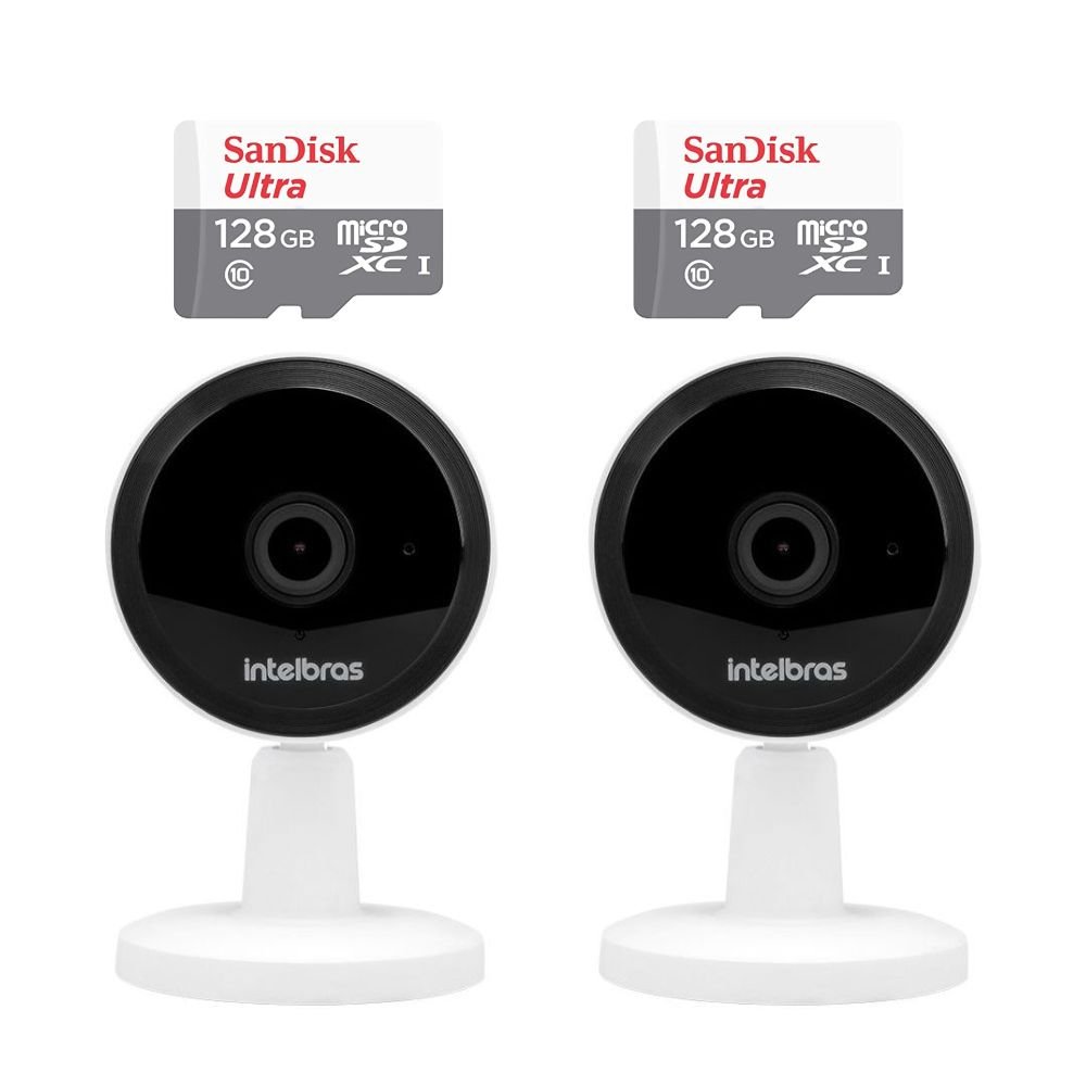 2 Câmeras Wi-fi HD IM1 Intelbras 720p + Micro SD 128GB Ultra IM1 ...