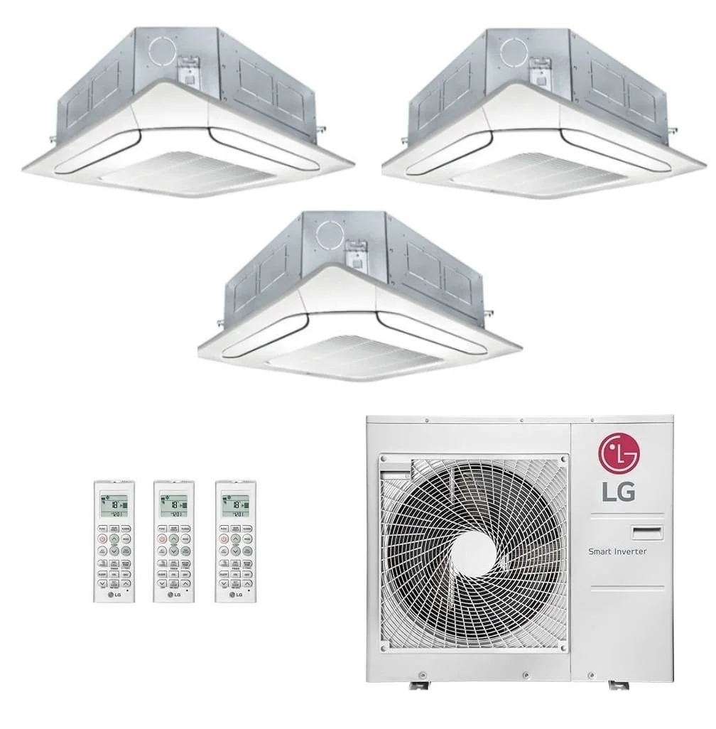 Ar-Condicionado Multi Split Inverter LG 36.000 BTUs (1x Evap Cassete 4 Vias 9.000 + 2x Evap ...