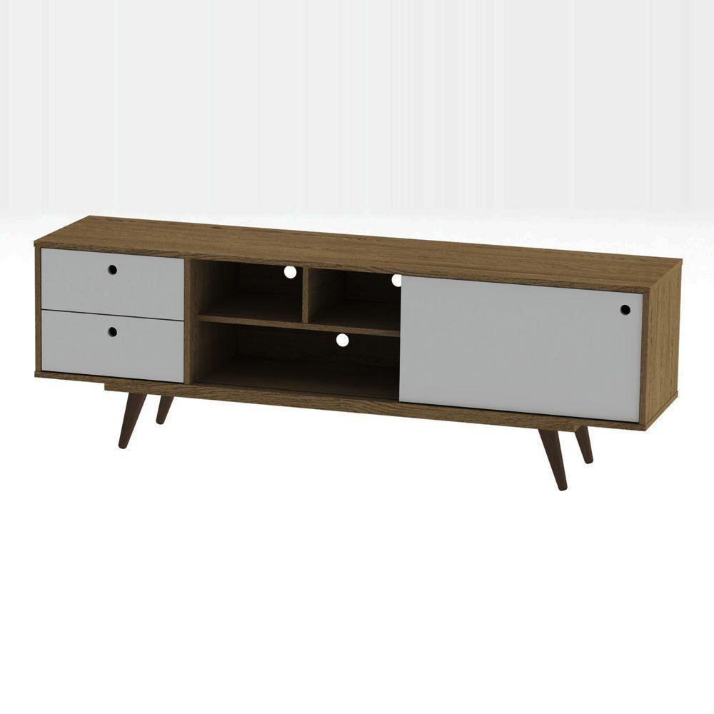 Rack Retro Tv 60 Polegadas 85 Com Gavetas Carvalho Com Branco | MadeiraMadeira