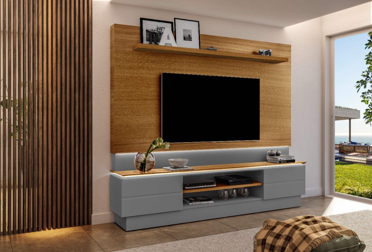 Rack Painel Home London para TV até 75 Polegadas Luapa Móveis | MadeiraMadeira