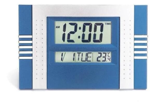 Relógio De Mesa E Parede Digital 29X20 Cm Data Alarme | MadeiraMadeira