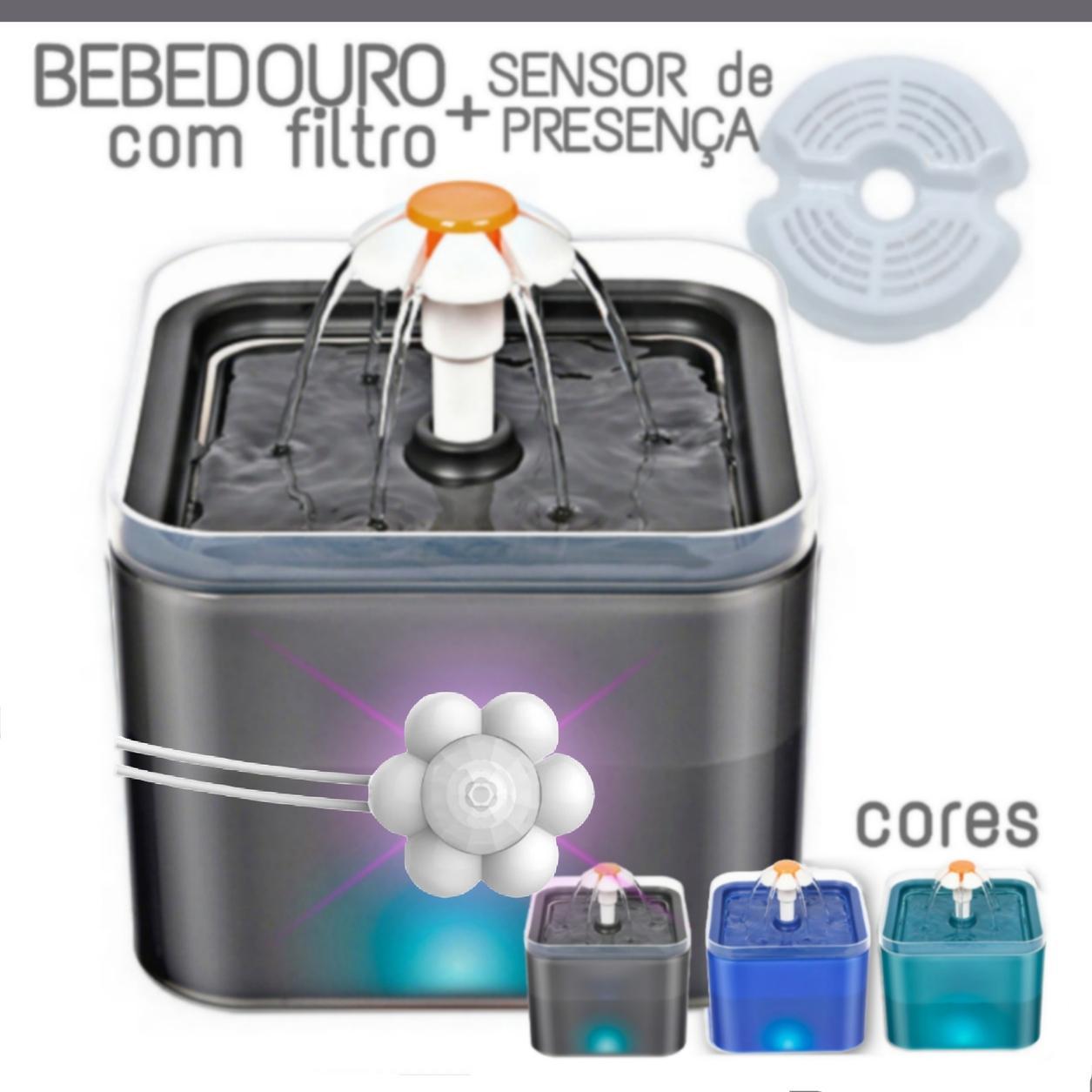 Bebedouro Pet Fonte com Filtro 2 Litros com Sensor Cães Gato ...