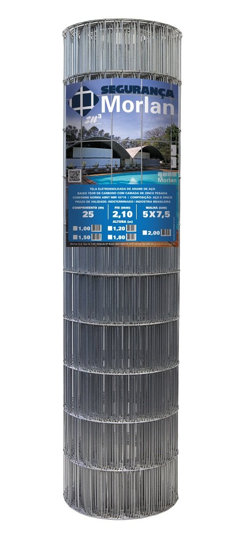 Tela Soldada Alambrado Segurança 7,5x5 1,50x25m 2,1mm Morlan ...