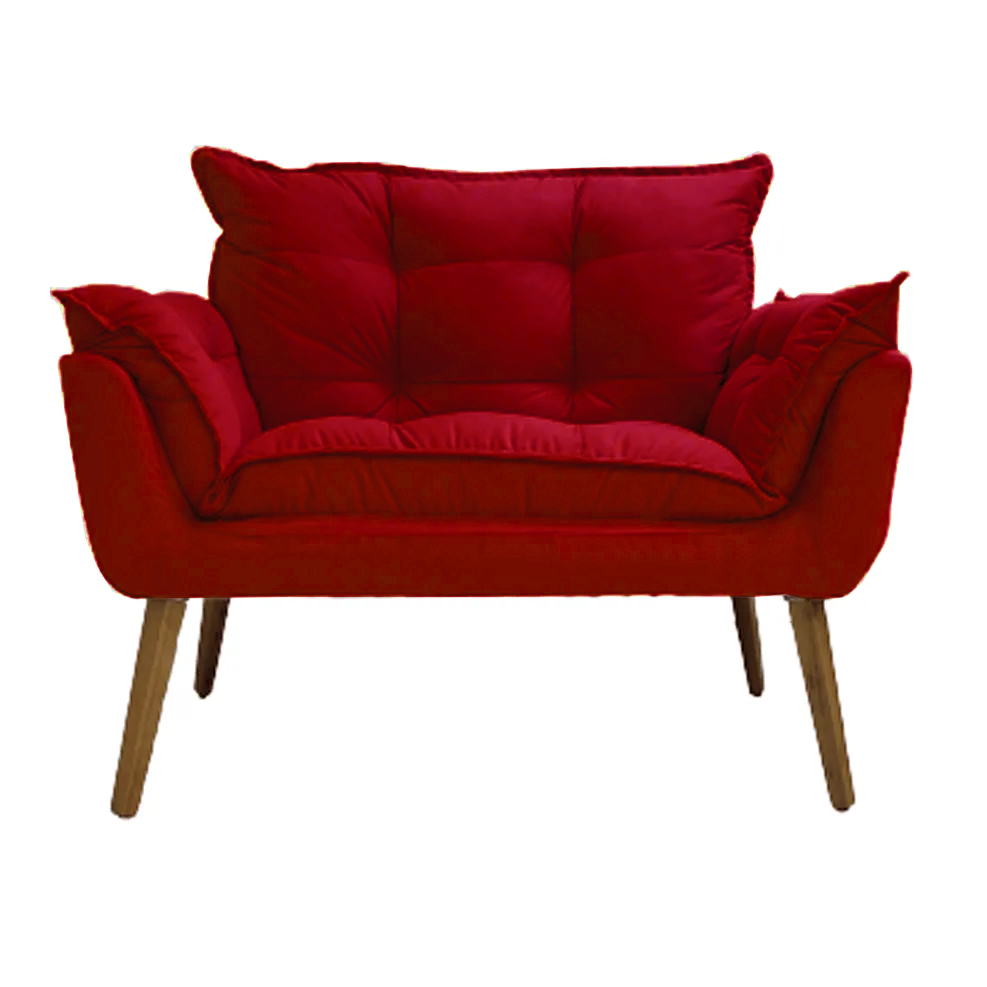 Poltrona Namoradeira Bela Opala Suede Vermelho (Liz Maria Decor ...