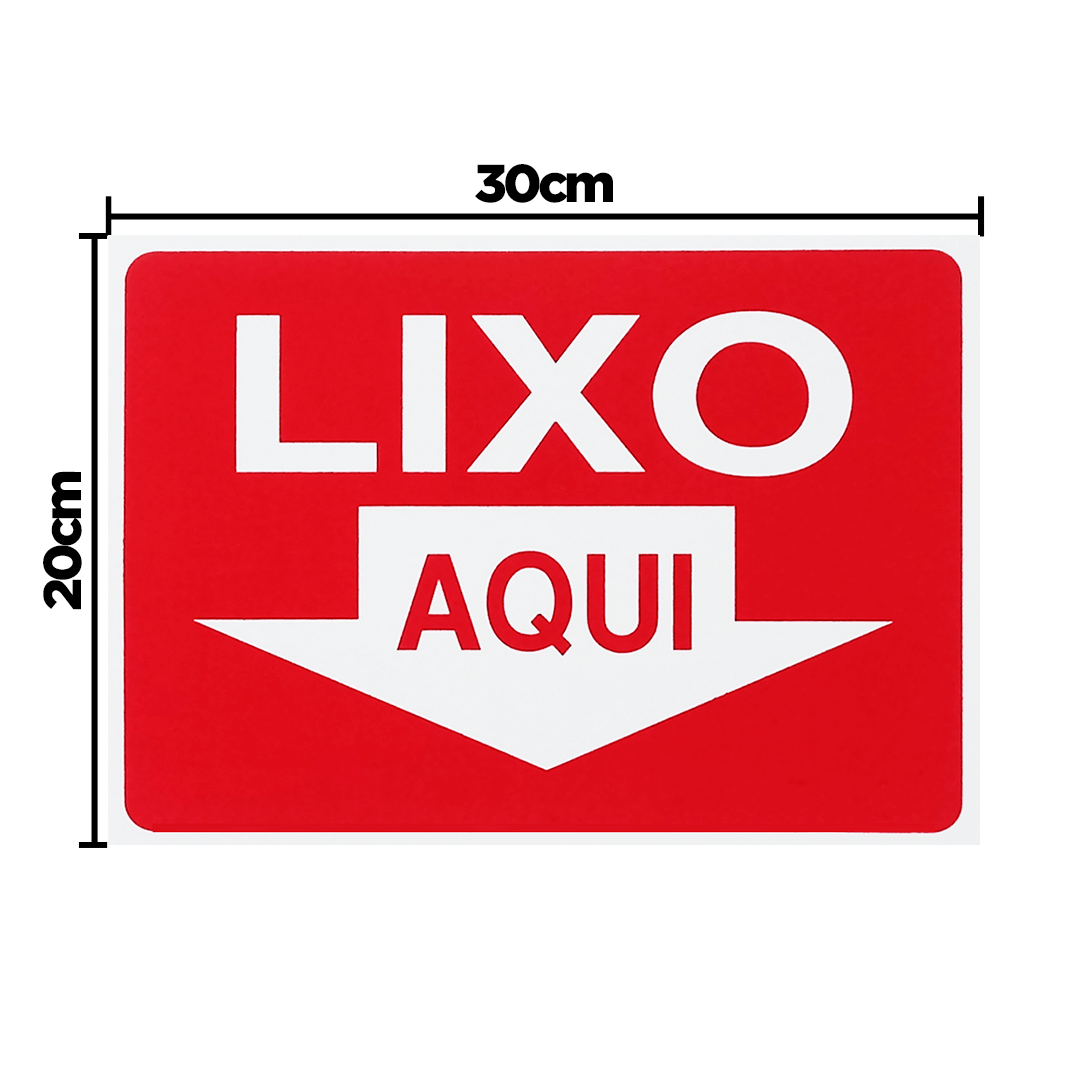 Combo 6 Placas De Sinalização Lixo Aqui 30x20 Acesso - P-9 F9e ...
