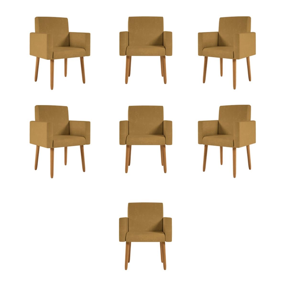 Kit 7 Cadeiras Poltronas Decorativa - Escritório - Recepção Cor ...