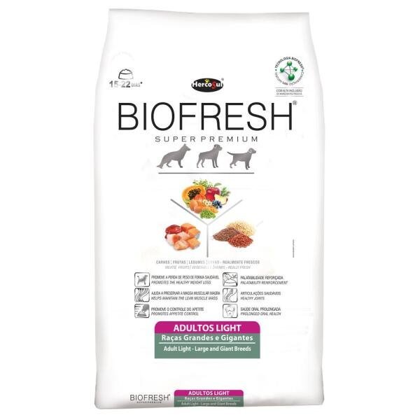 Ração Biofresh Light Raças Grandes e Gigantes 12kg | MadeiraMadeira