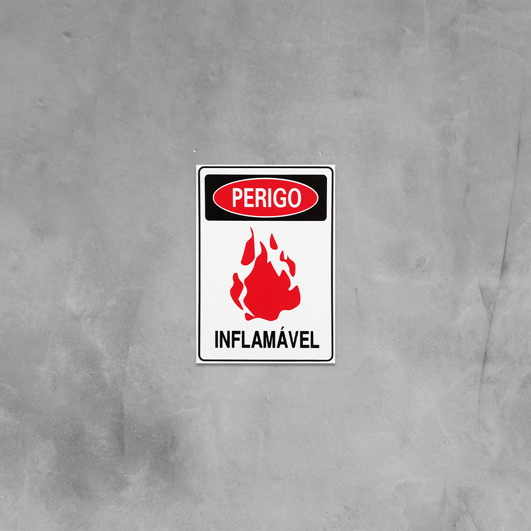 Combo 6 Placas De Sinalização Perigo Inflamável 20x30 Acesso - S-208 ...