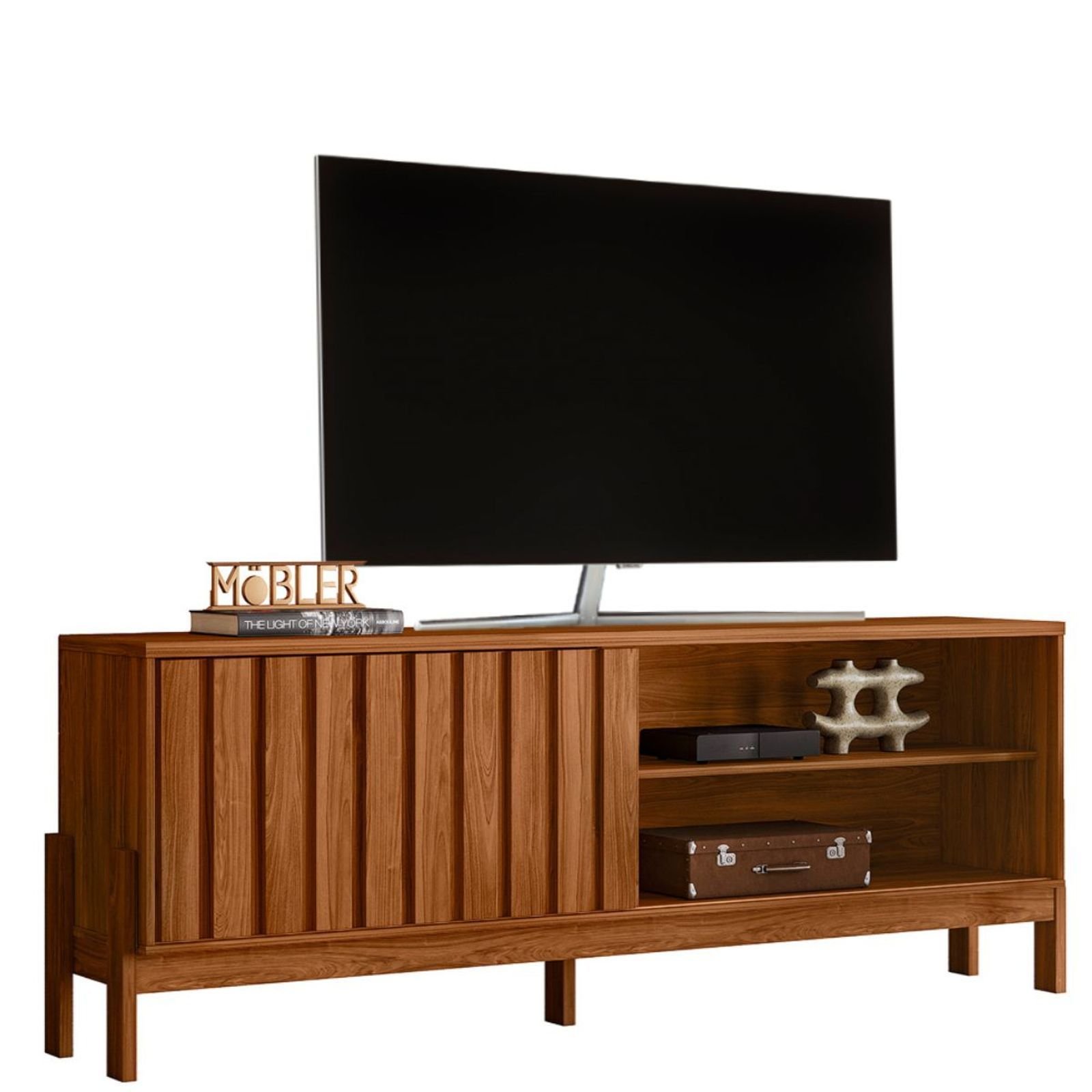 Rack Bancada para Tv até 75 Aurora 1.8 Mobler '''':cinamomo Mel | MadeiraMadeira
