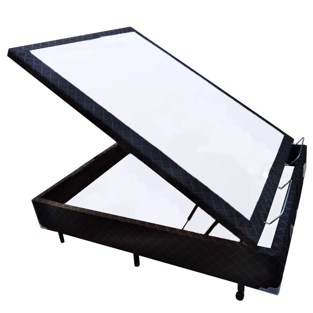 Cama Box Baú Casal NK Camas Poliéster Preto 49x138x188 | MadeiraMadeira