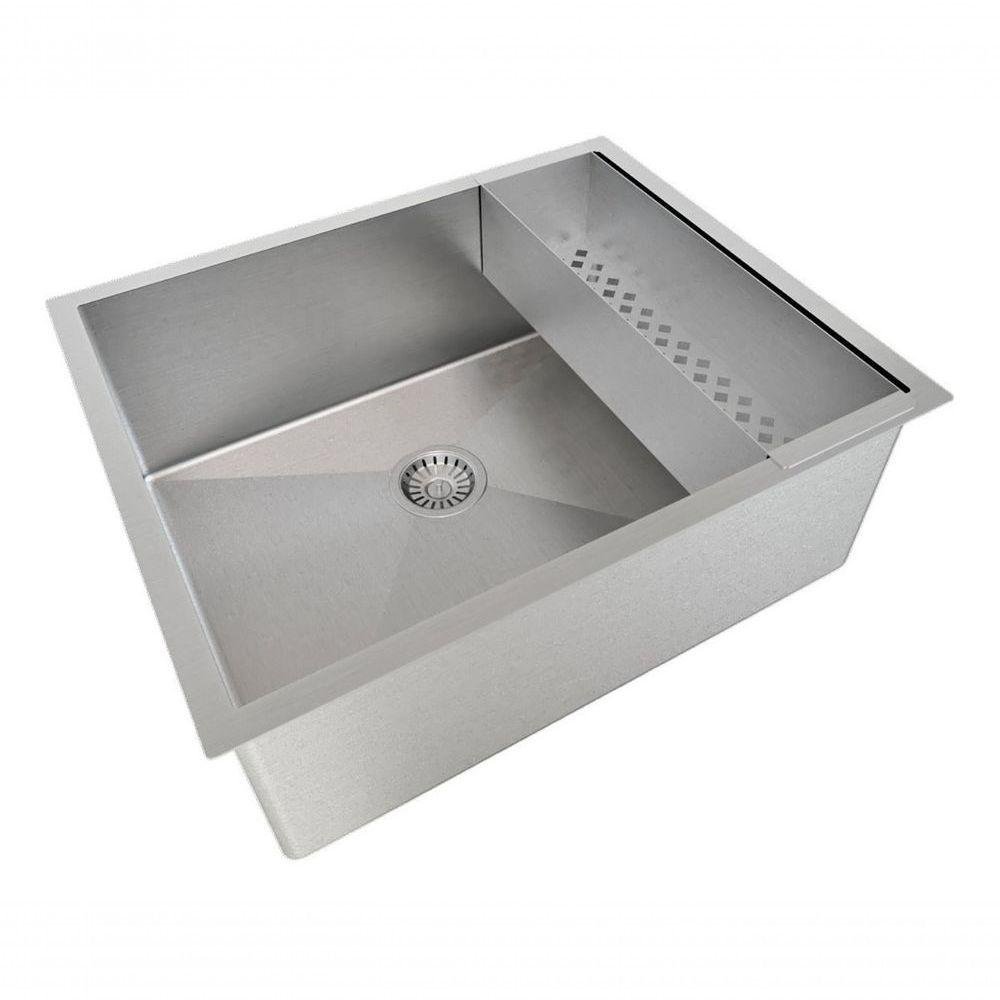 Cuba Quadrada Com Escorredor Inox Fosco Com Valvula 50X40 | MadeiraMadeira