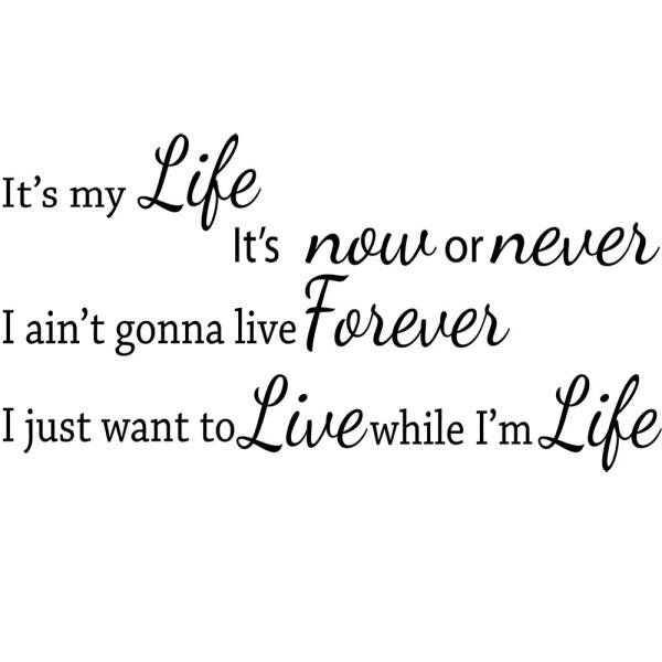 Adesivo de Parede Its my Life , Its Now or Never - Aço Escovado ...