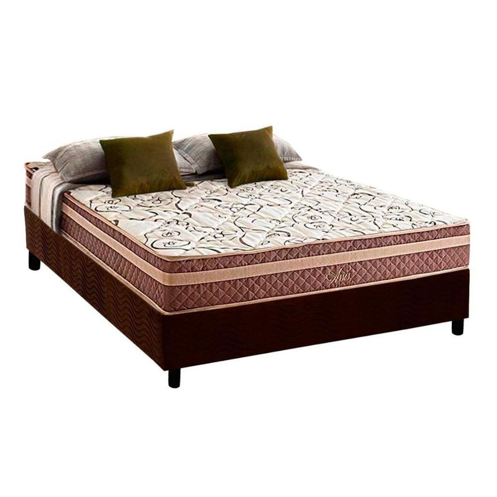 Conjunto Box Casal: Colchão Molas Herval Bonnel Assis + Base Crc Suede ...