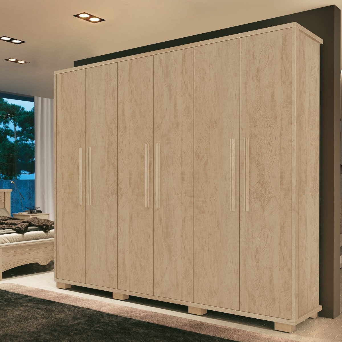 Roupeiro Casal 6 portas 6 gavetas 100% MDF Marajó Teka Fenix ...