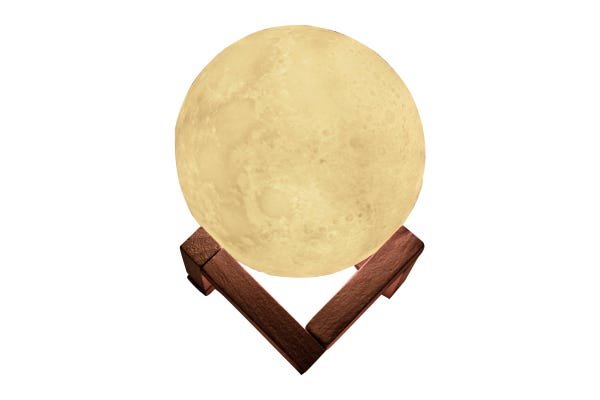 Luminária 3D Lua Cheia 15cm Usb Touch | MadeiraMadeira