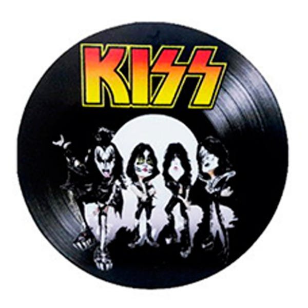 Disco de Vinil Decorativo em Madeira Star - Banda Kiss | MadeiraMadeira
