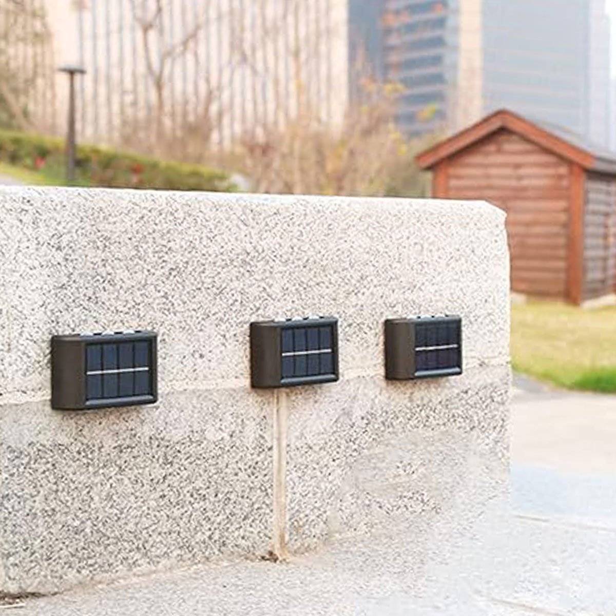 Arandela Solar 2 Uni Led Luminaria Spot Escada Caminho Parede Quintal ...