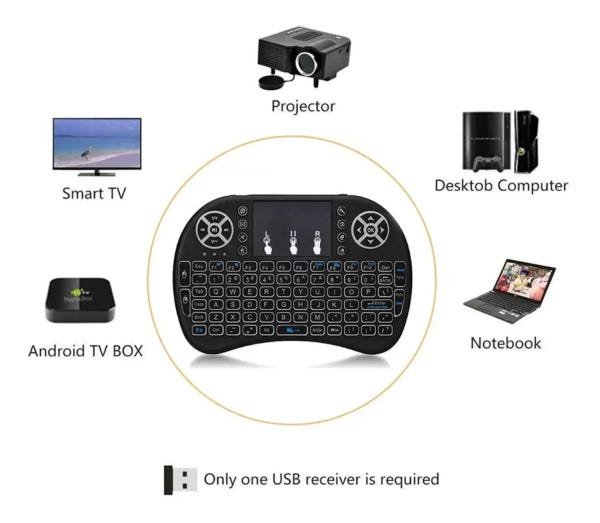 Mini Teclado Bluetooth para Smart Tv Pc Gamer Muda De Cor Led ...