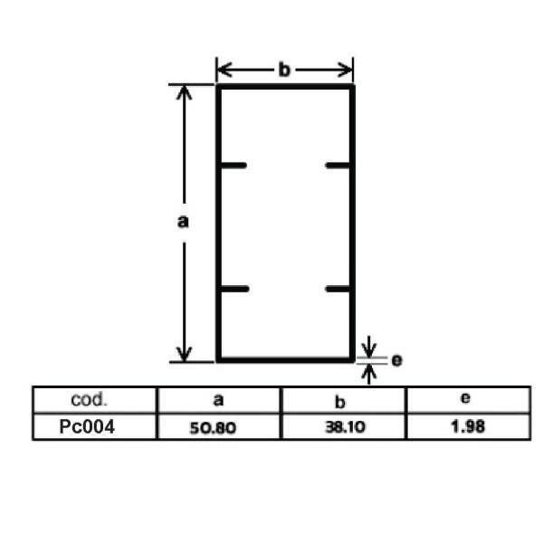 Tubo Retangular Branco 50.8x38 - 02 uni de 3m - PC004 | MadeiraMadeira